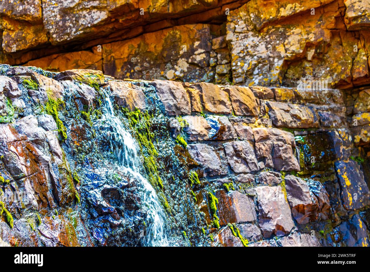Dry waterfall between cliffs and rocks in Simons Town Cape Town ...