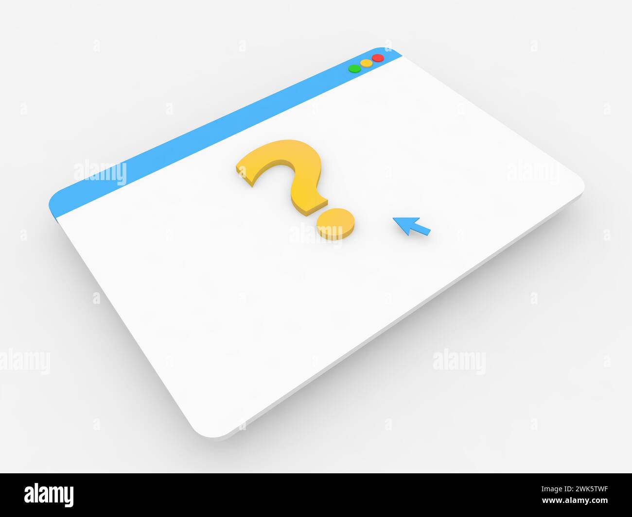 The cursor clicks on the question mark in the Internet browser. 3D ...