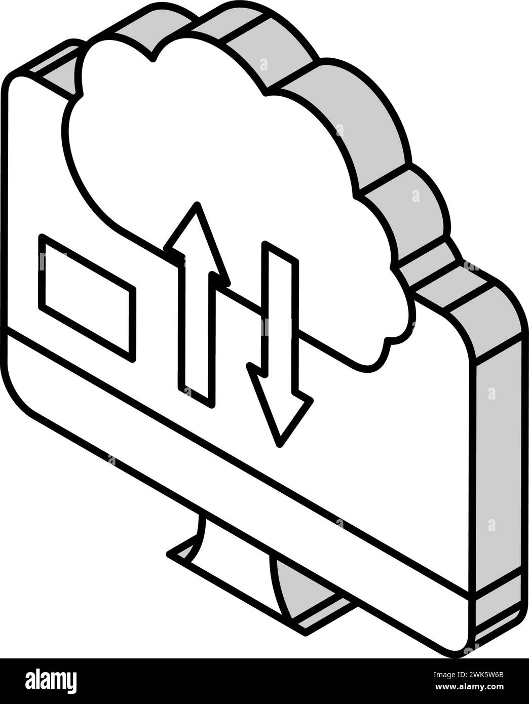 download and upload from cloud digital processing isometric icon vector ...
