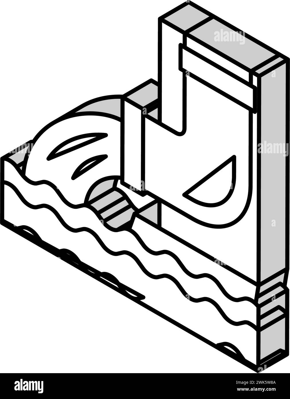 water flowing from drainage pipe isometric icon vector illustration ...