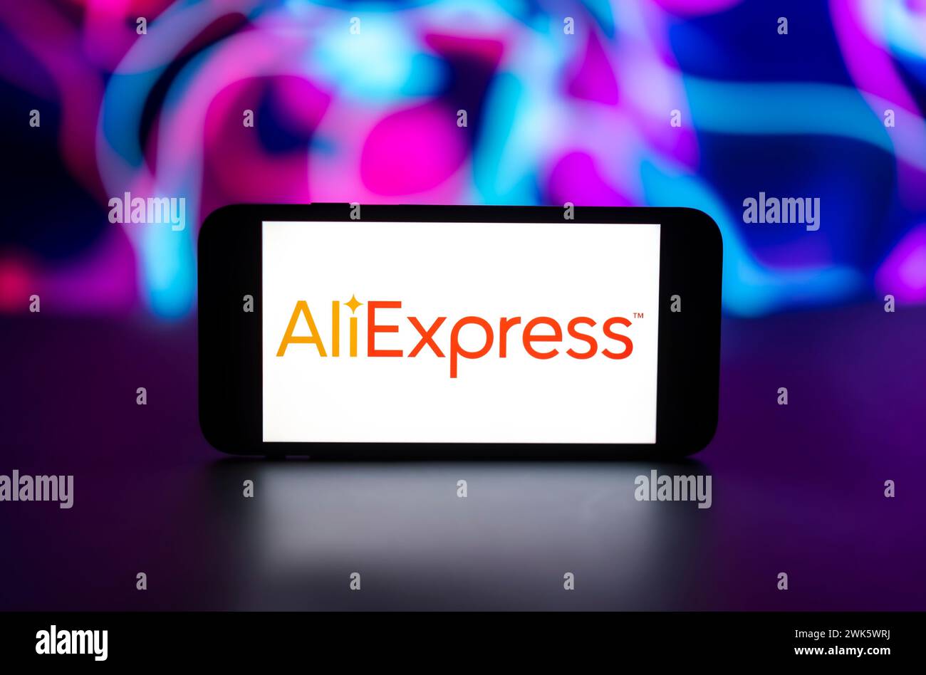 India. 19th Feb, 2024. In this photo illustration, the Ali Express logo ...