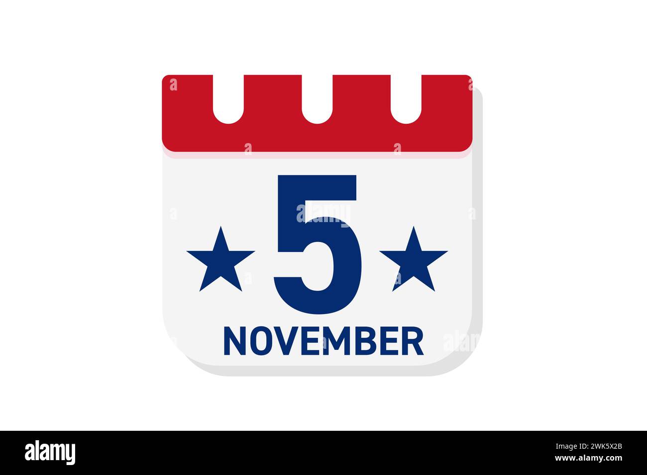 Elections reminder icon. Tear-off calendar with american star symbol ...