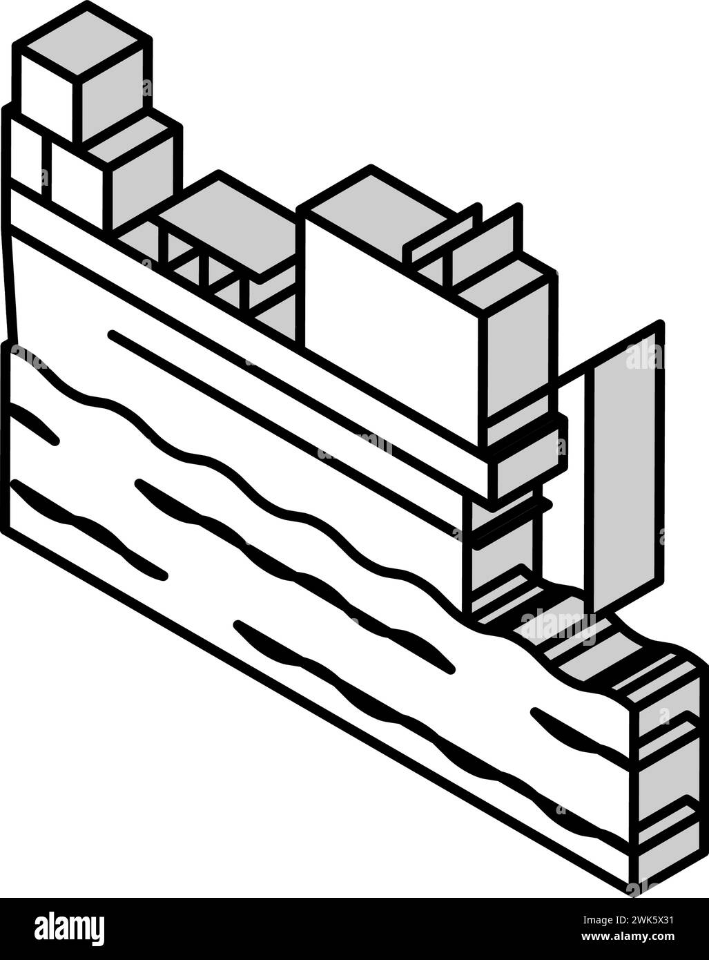 ship crane equipment isometric icon vector illustration Stock Vector ...