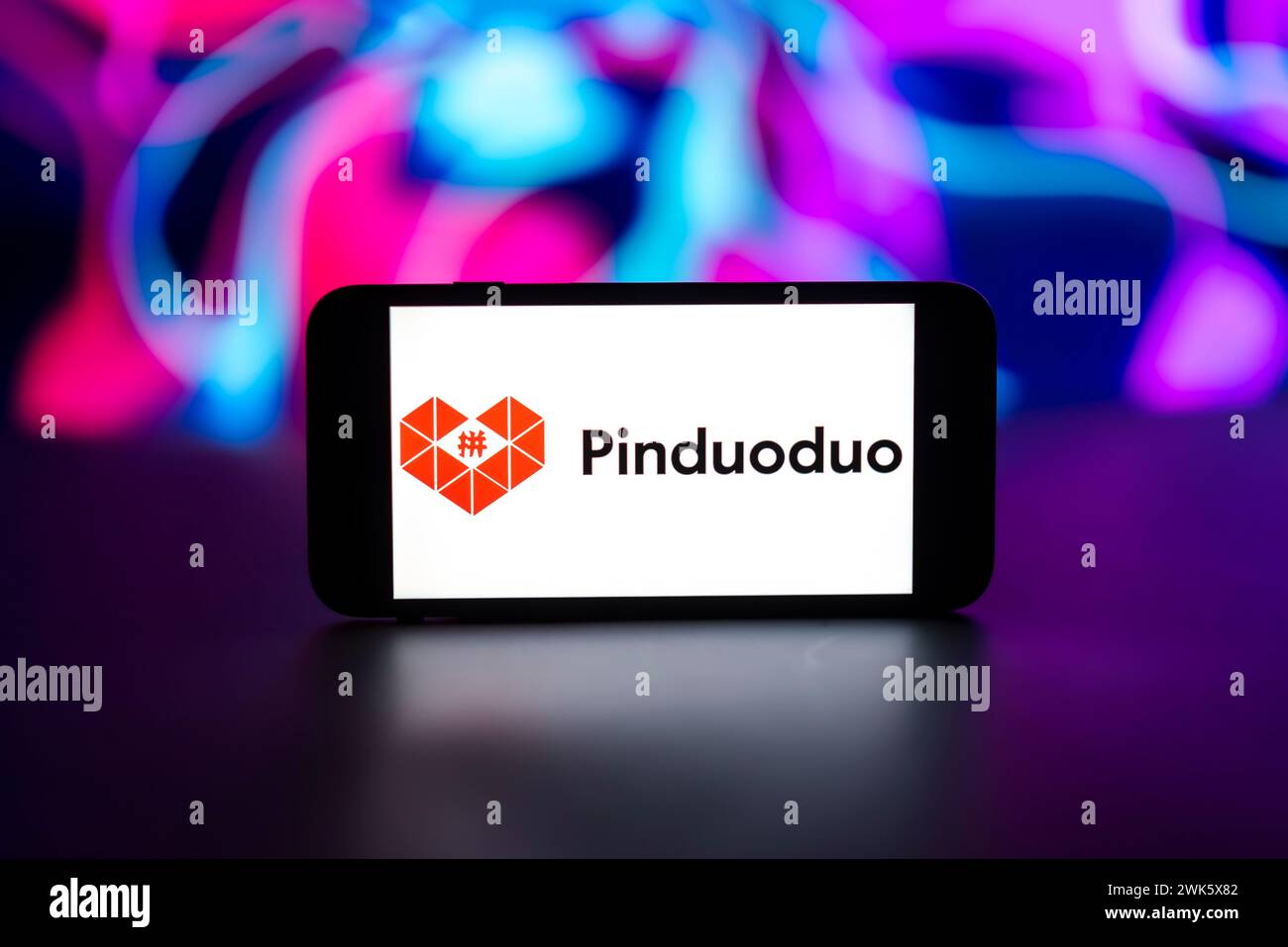India. 19th Feb, 2024. In this photo illustration, the Pinduoduo logo ...