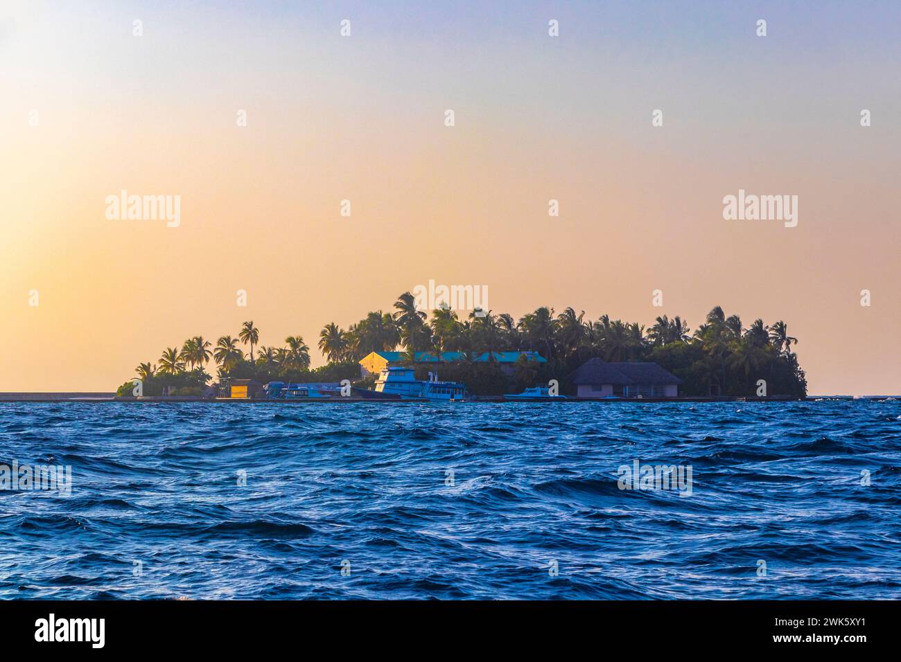 Natural tropical sandbank islands with color gradient in the water ...