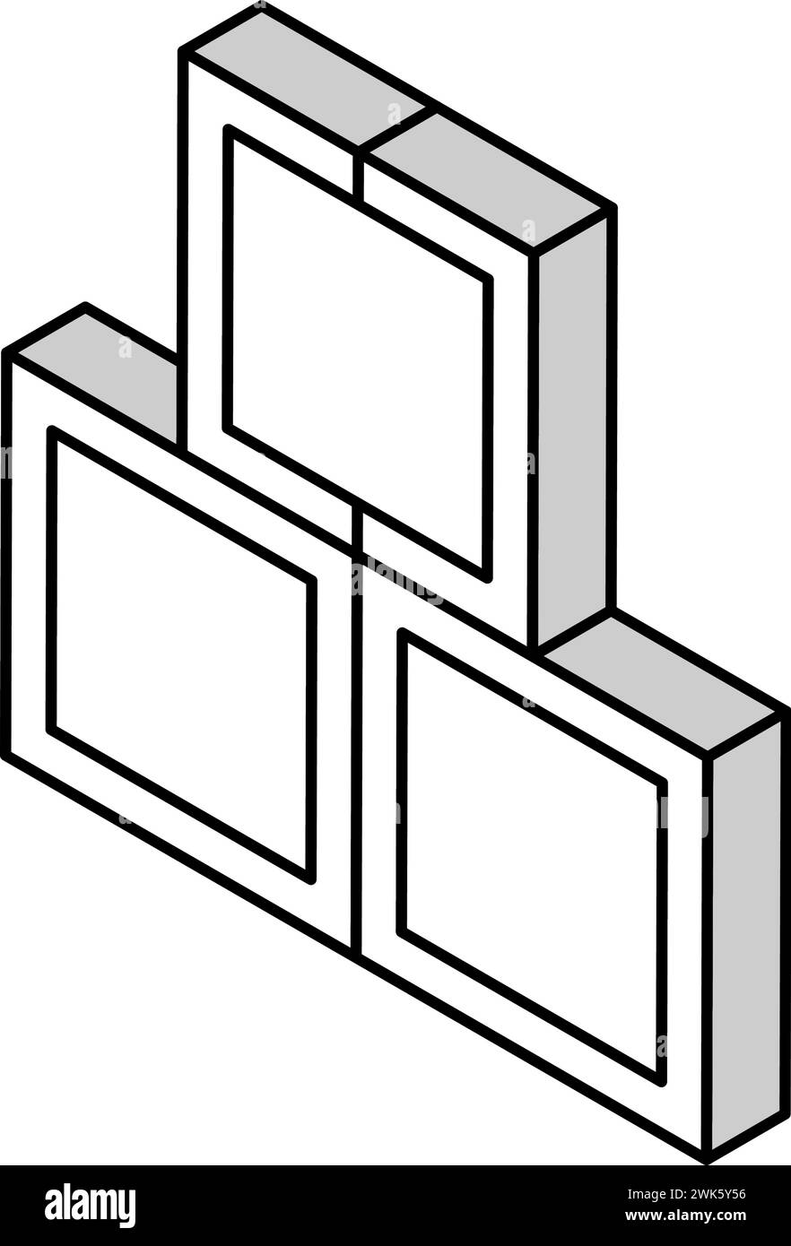 container stack port isometric icon vector illustration Stock Vector ...