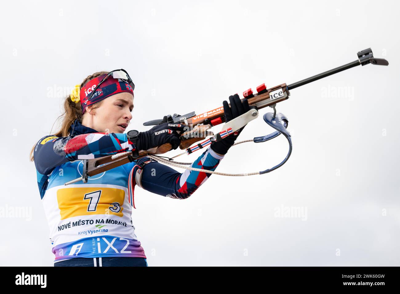 Ida Lien of, Norway. , . ahead of women's 4 x 6 km Relay during the IBU ...