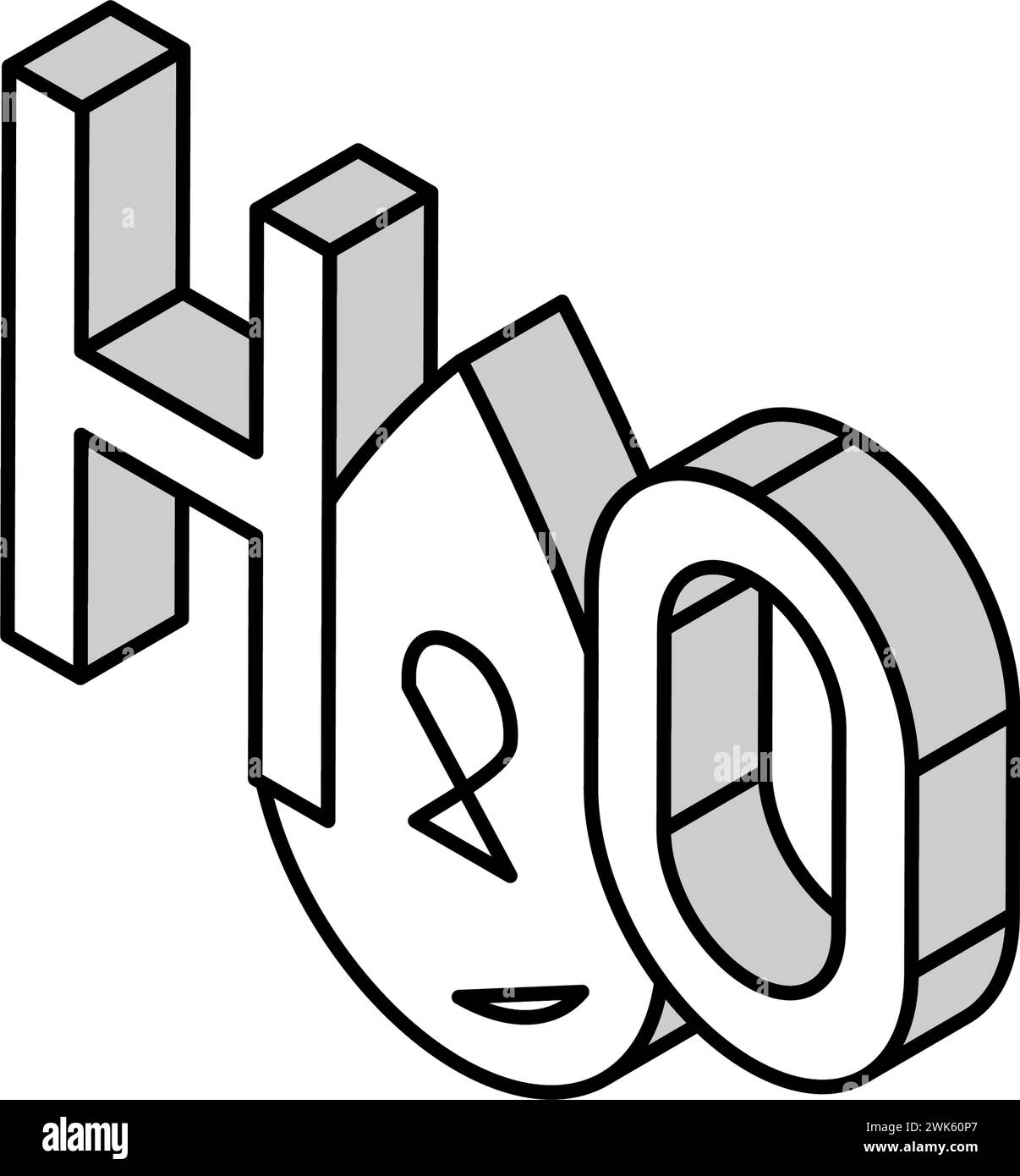 h2o water isometric icon vector illustration Stock Vector Image & Art ...