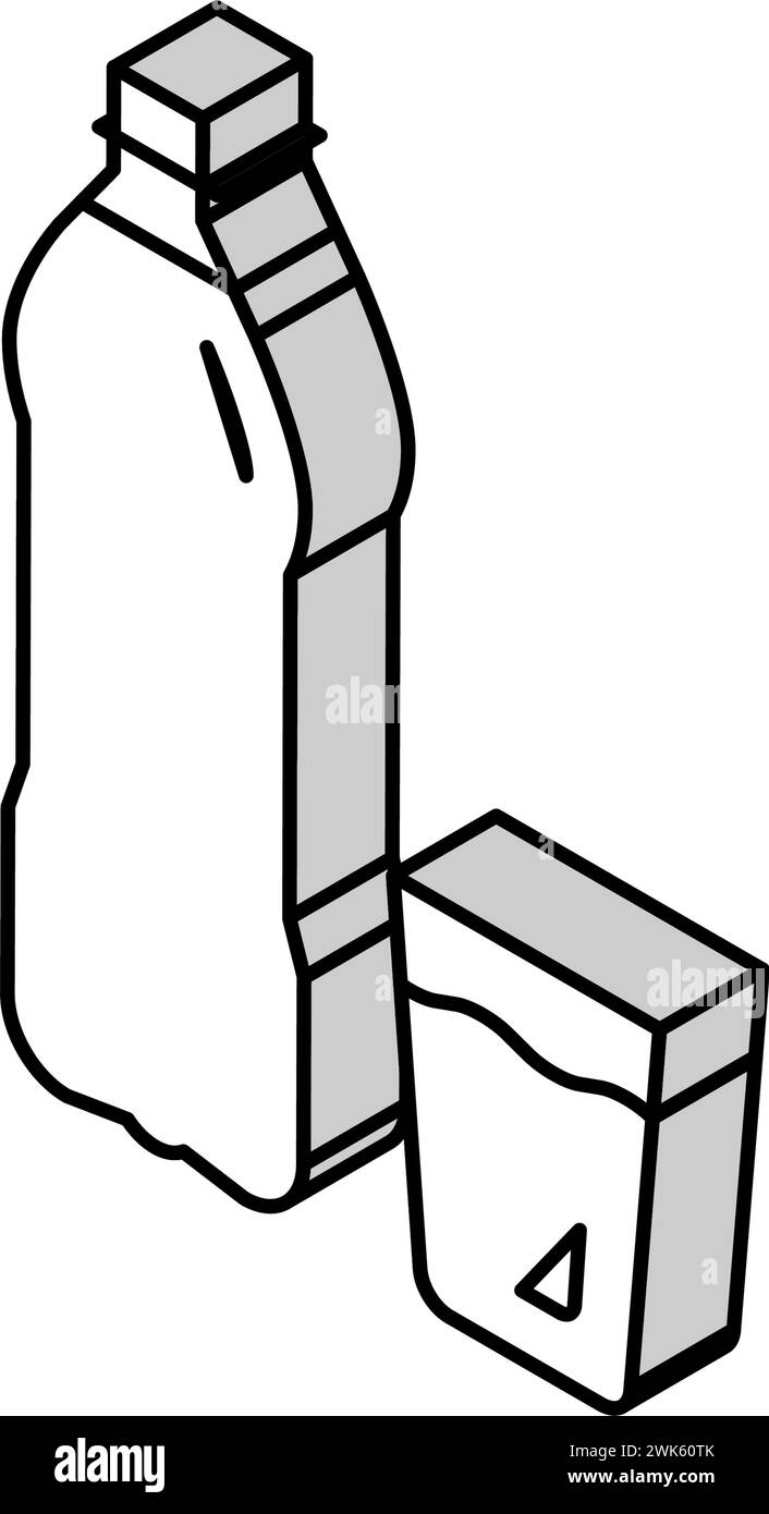 Isometric illustration bottle water Black and White Stock Photos ...