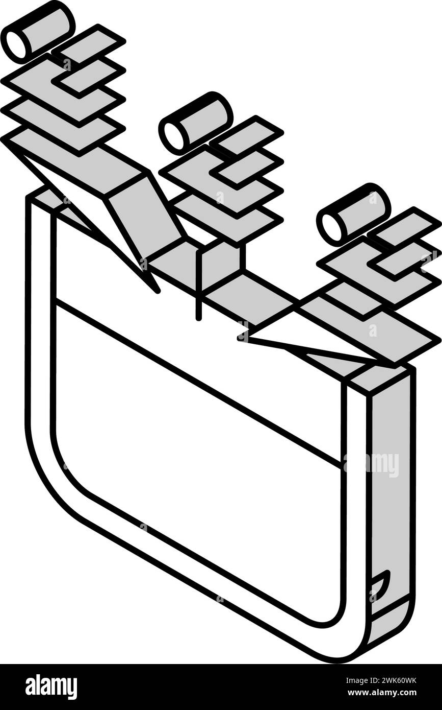extrusion aluminium production isometric icon vector illustration Stock ...