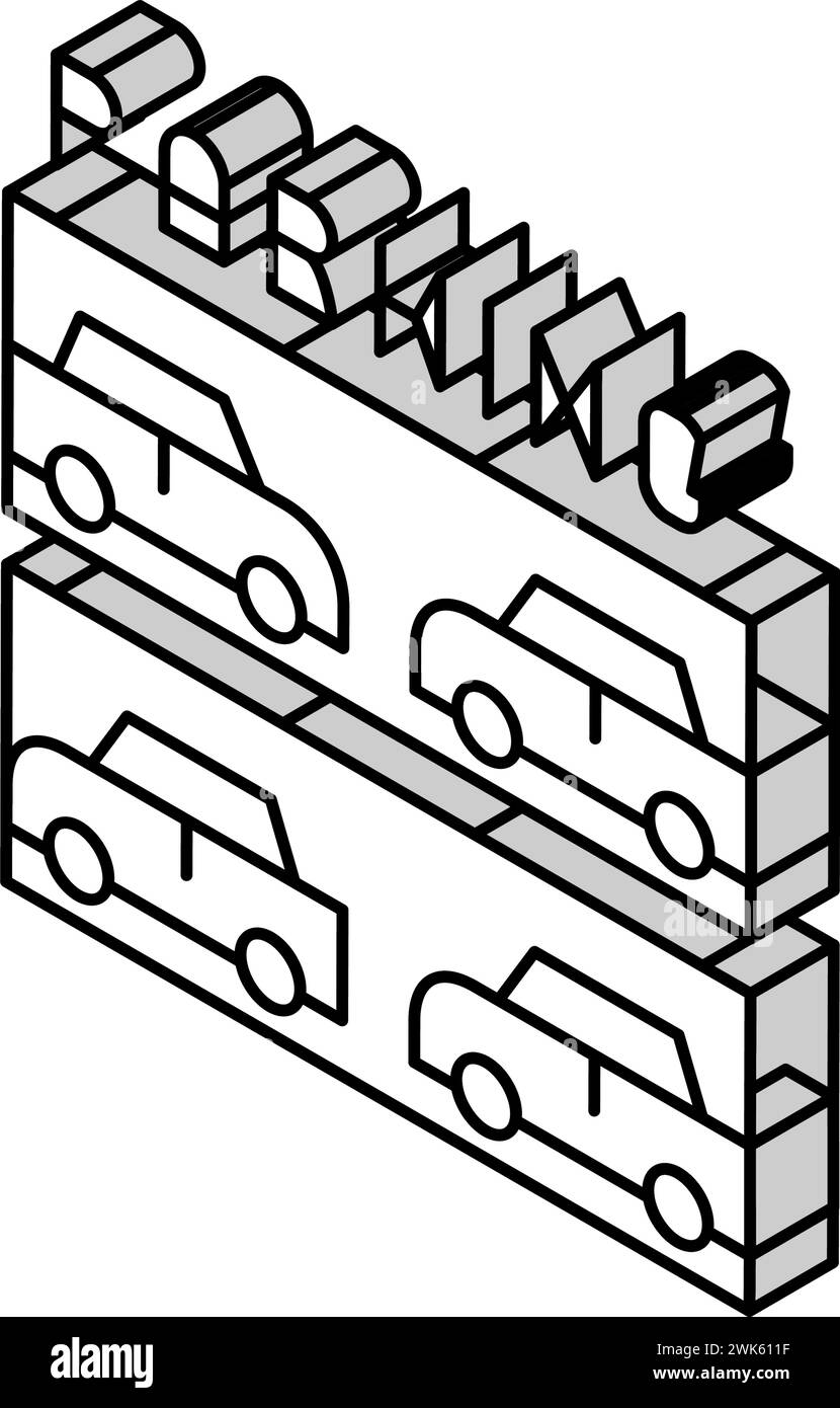 multilevel parking isometric icon vector illustration Stock Vector ...
