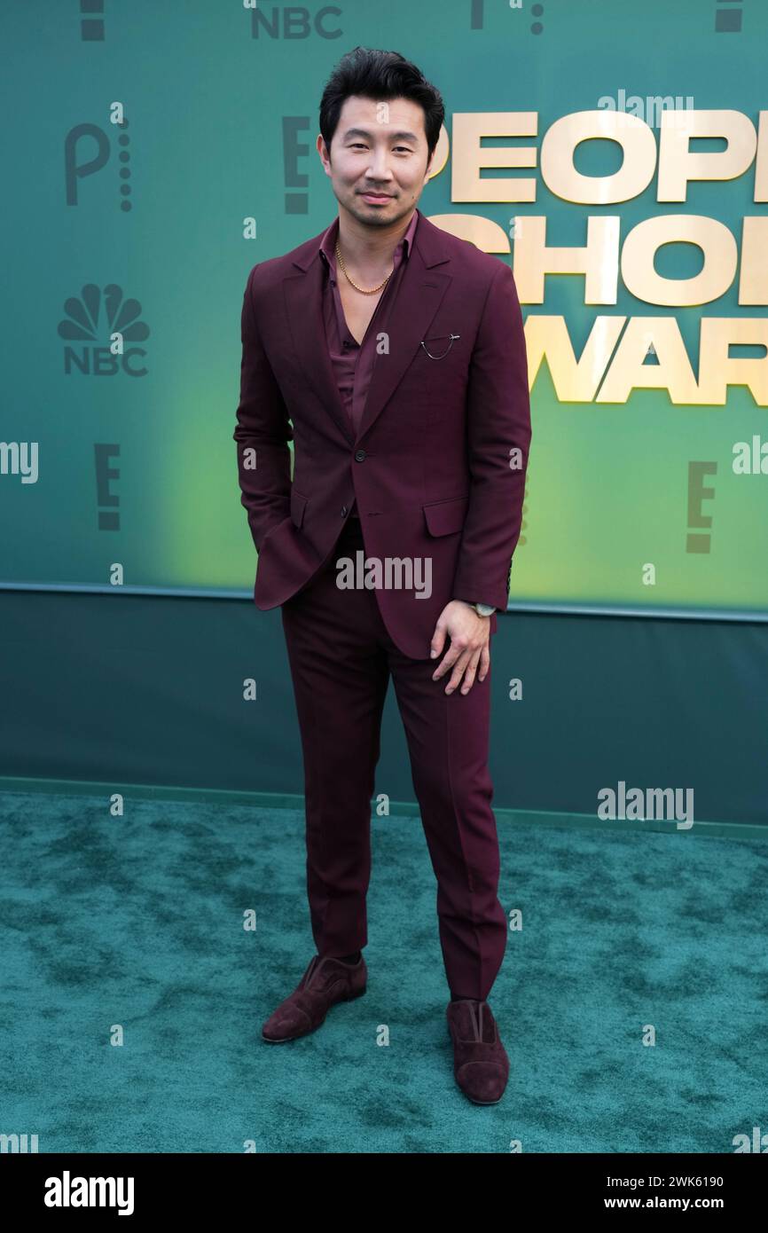 Simu Liu arrives at the People's Choice Awards on Sunday, Feb. 18, 2024 ...