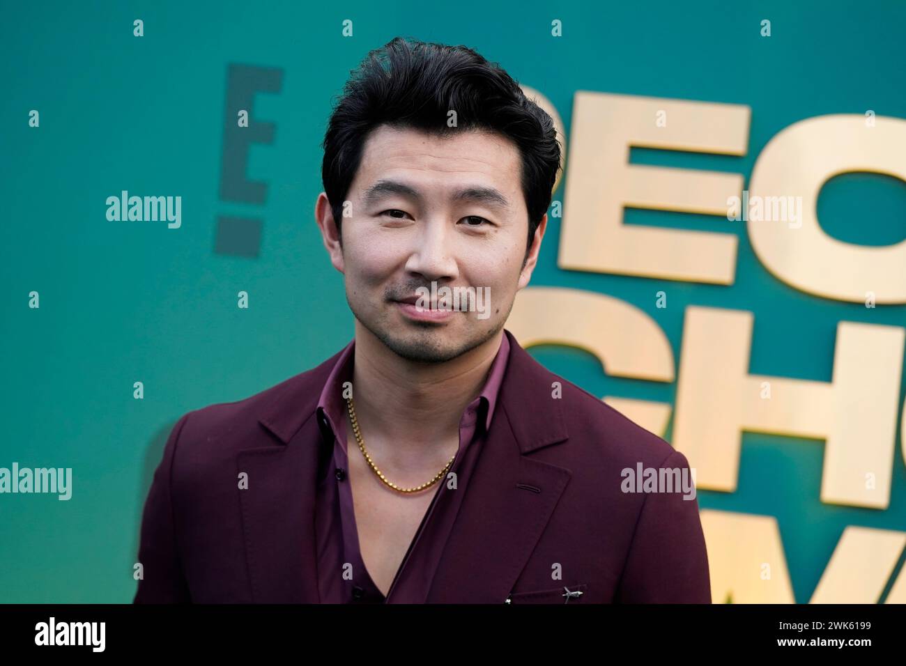 Simu Liu arrives at the People's Choice Awards on Sunday, Feb. 18, 2024 ...