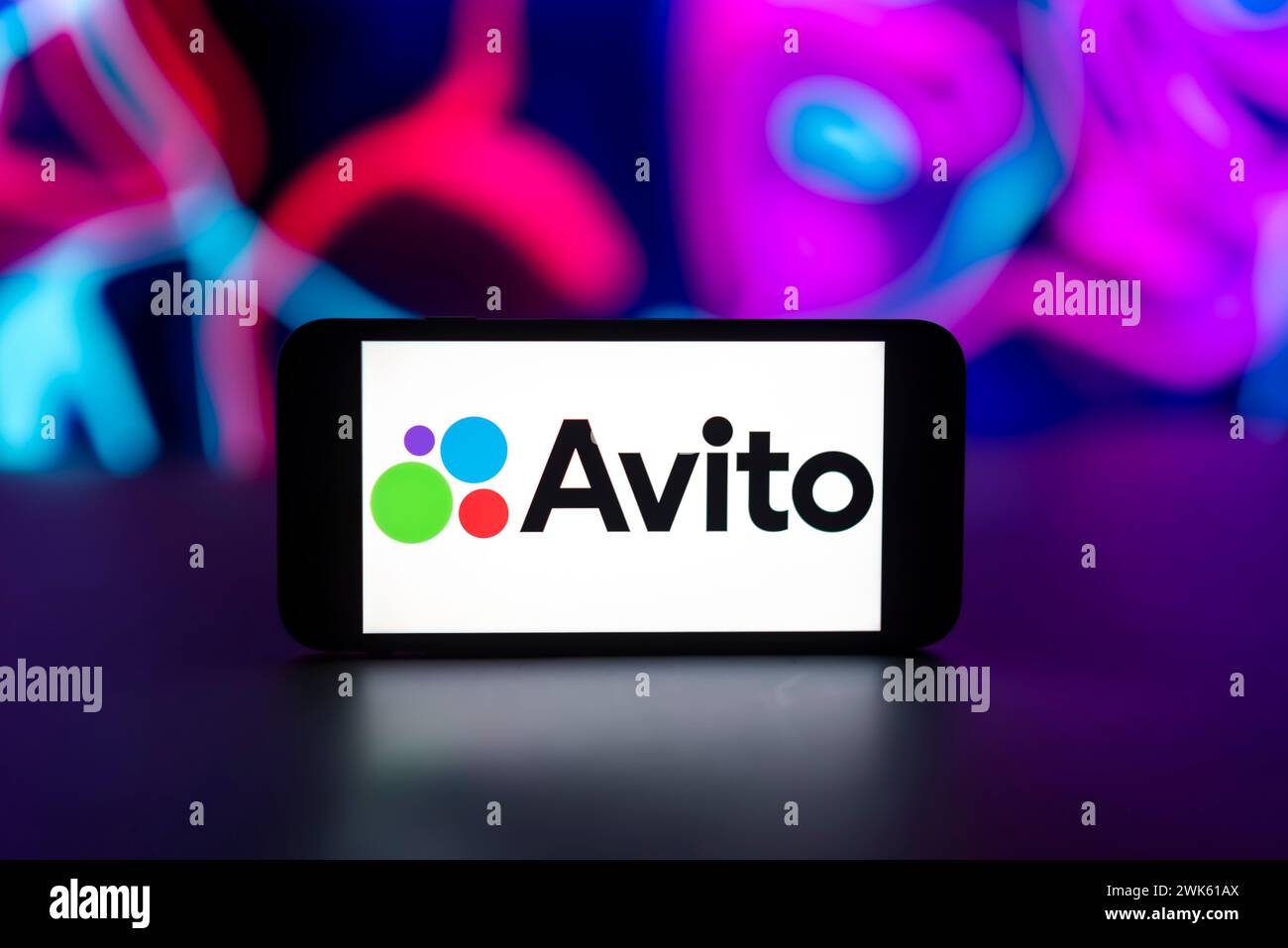 India. 19th Feb, 2024. In this photo illustration, the Avito logo is seen displayed on a mobile ...