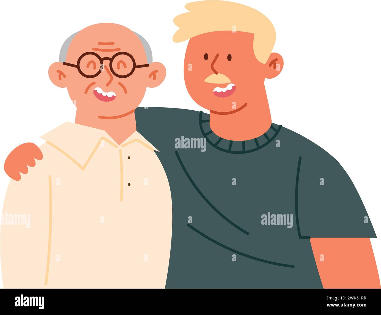 old father and young son illustration Stock Vector Image & Art - Alamy