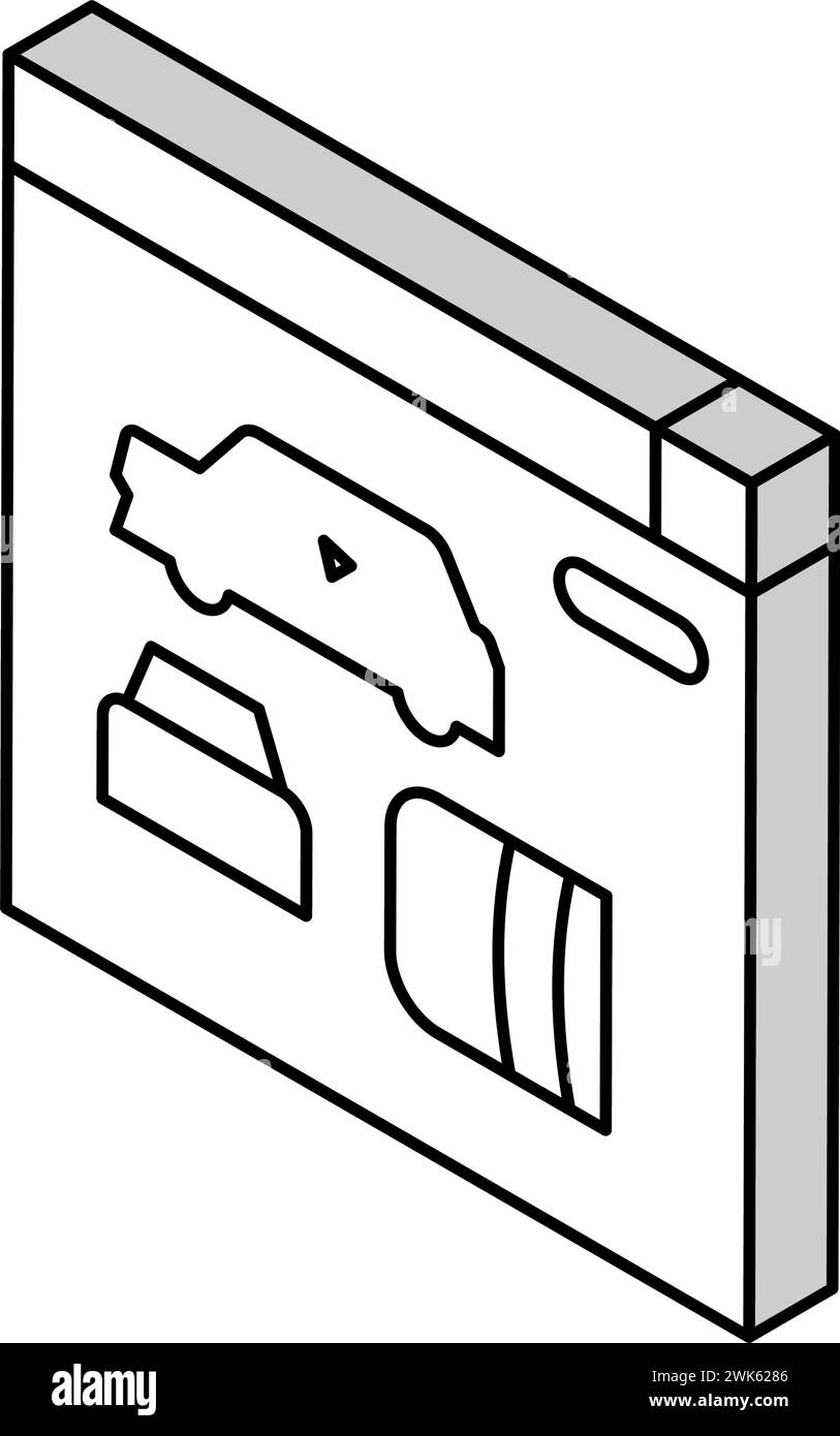 design development and car appearance isometric icon vector ...