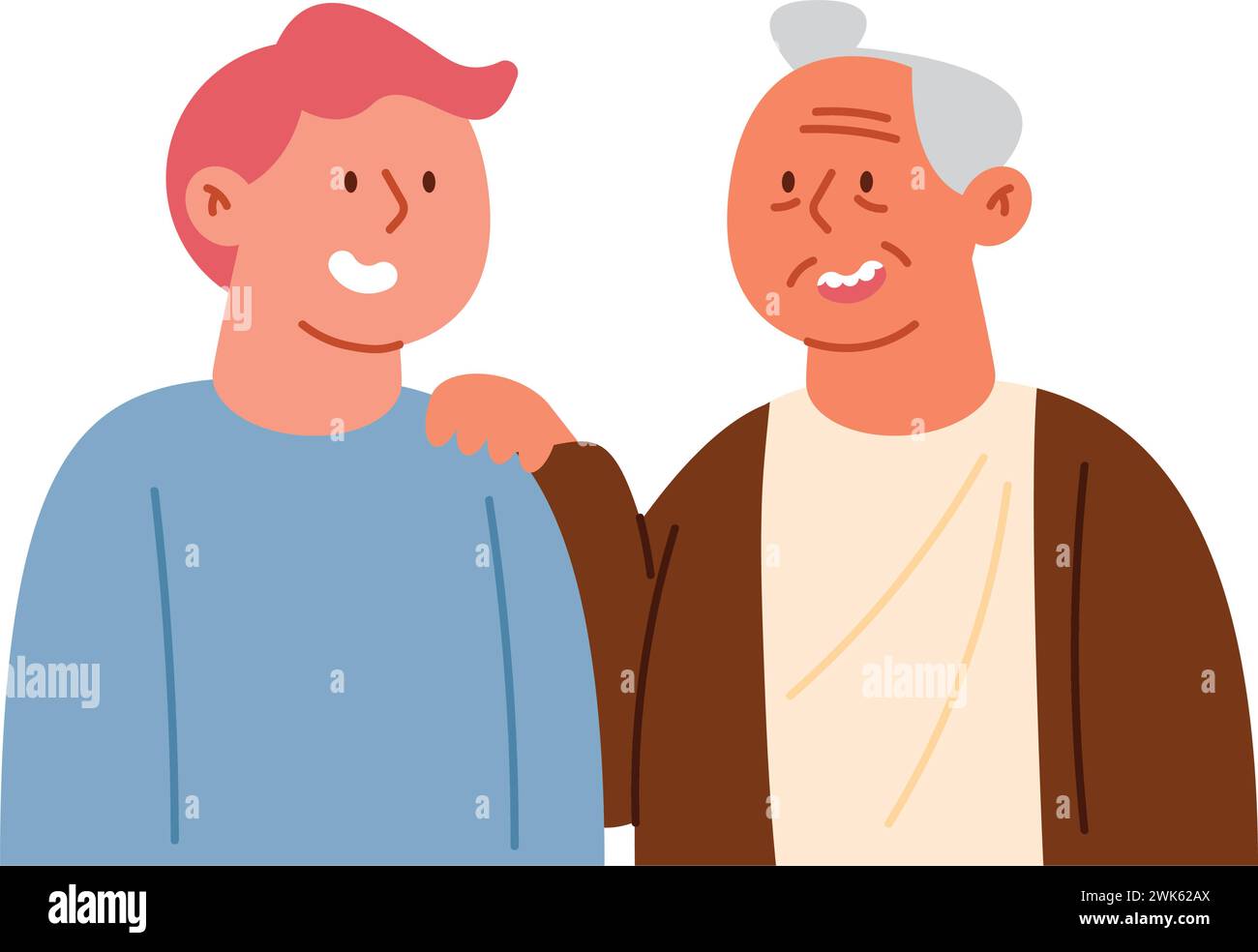 old father and son smiling illustration Stock Vector Image & Art - Alamy