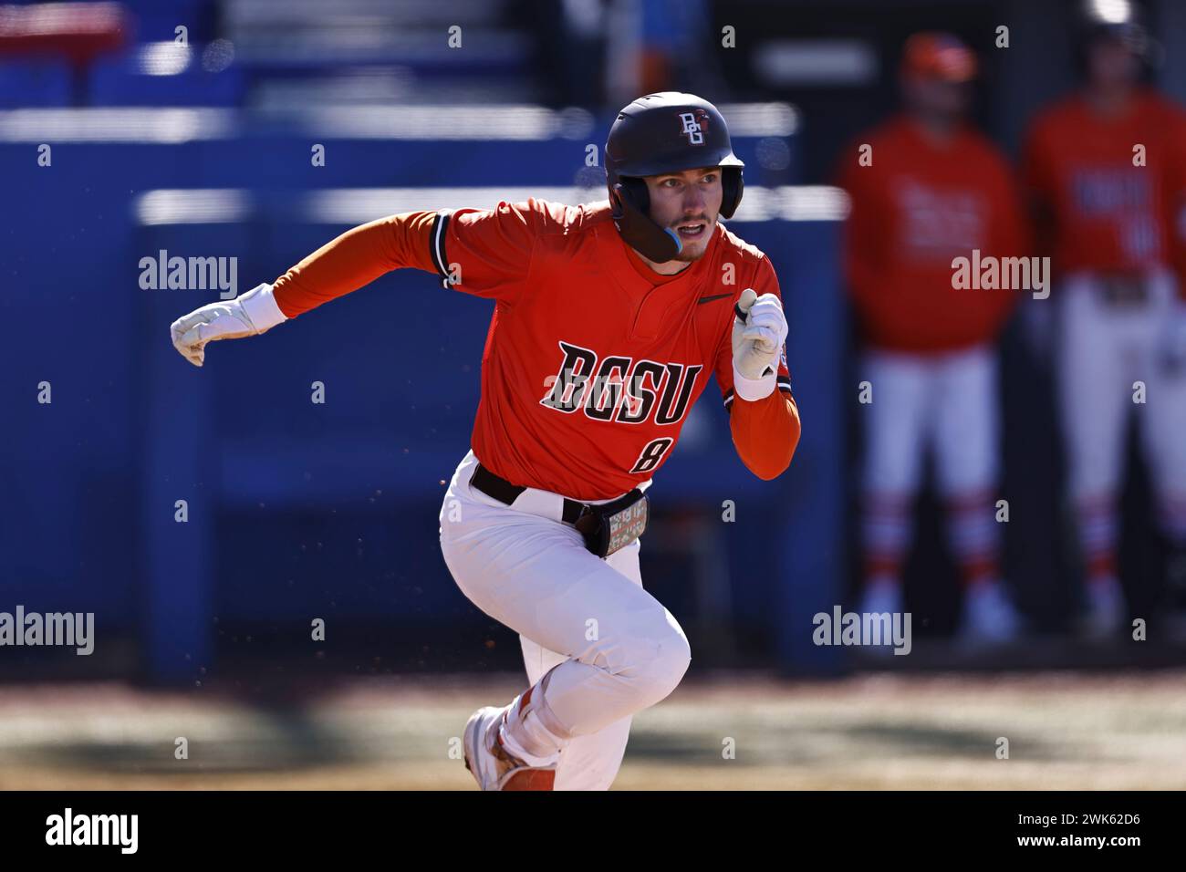 Bowling Green outfielder Nathan Archer (8) runs to first base during an ...