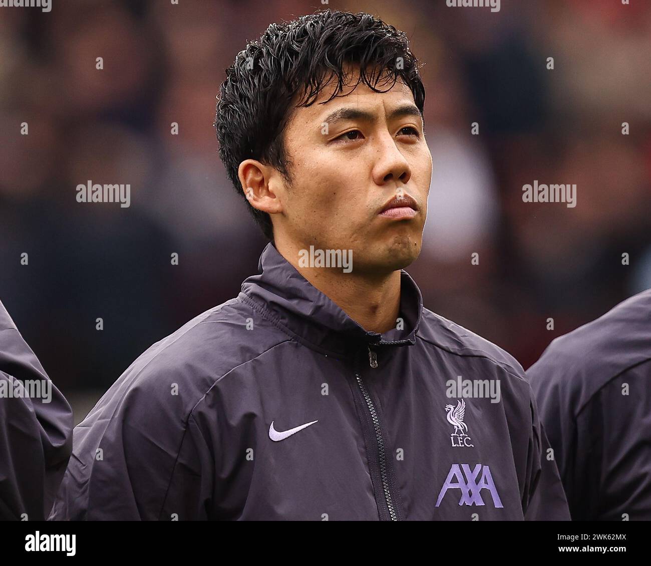 Liverpool's Wataru Endo before the Premier League match between ...