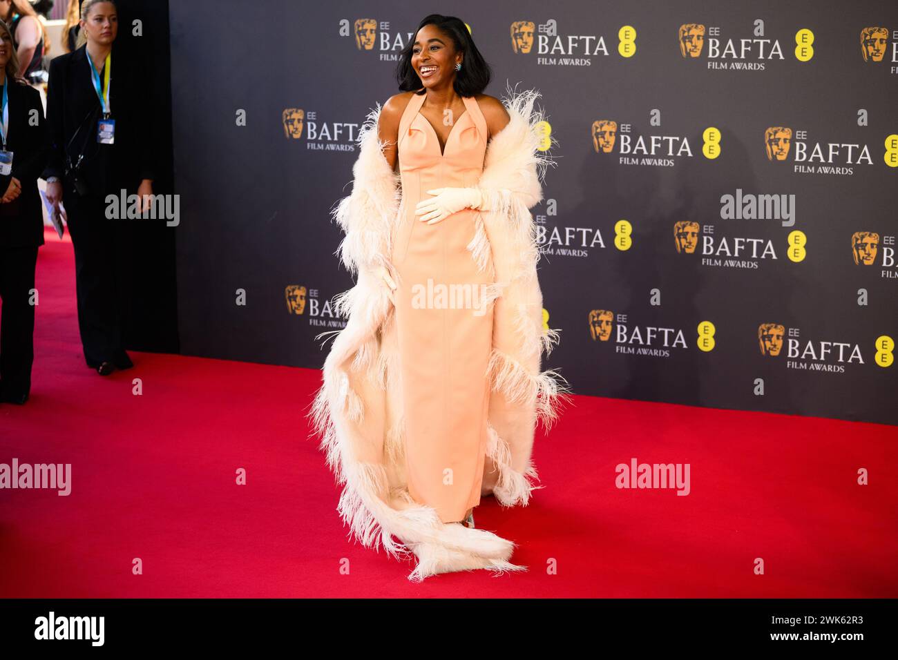 London, UK. Sunday 18th February 2024. Ayo Edebiri attending the Bafta ...