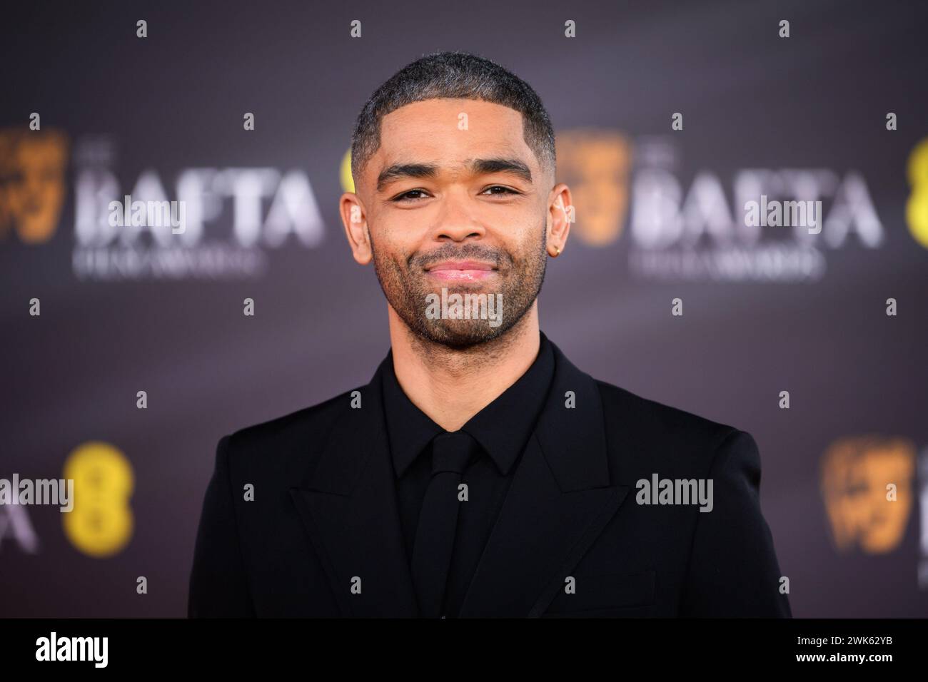 London, UK. Sunday 18th February 2024. Kingsley Ben-Adir attending the ...