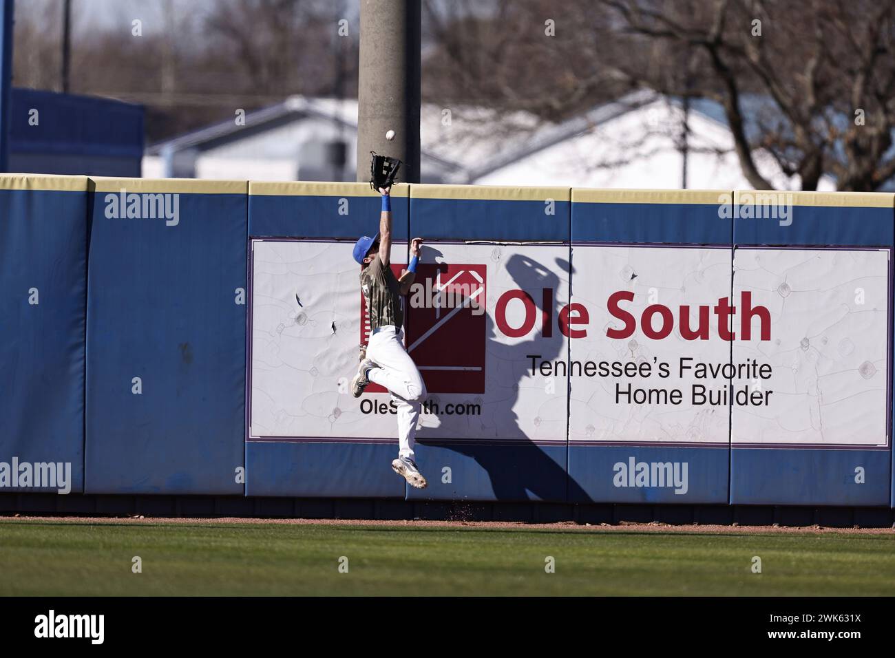 Middle Tennessee outfielder Luke Vinson (7) makes a catch during an ...
