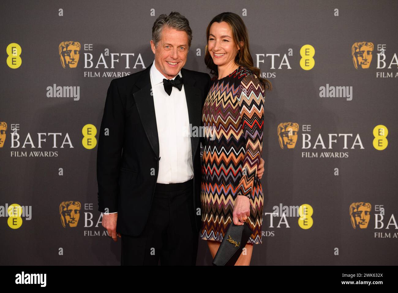 Simon FarnabyLondon, UK. Sunday 18th February 2024. Hugh Grant and Anna ...