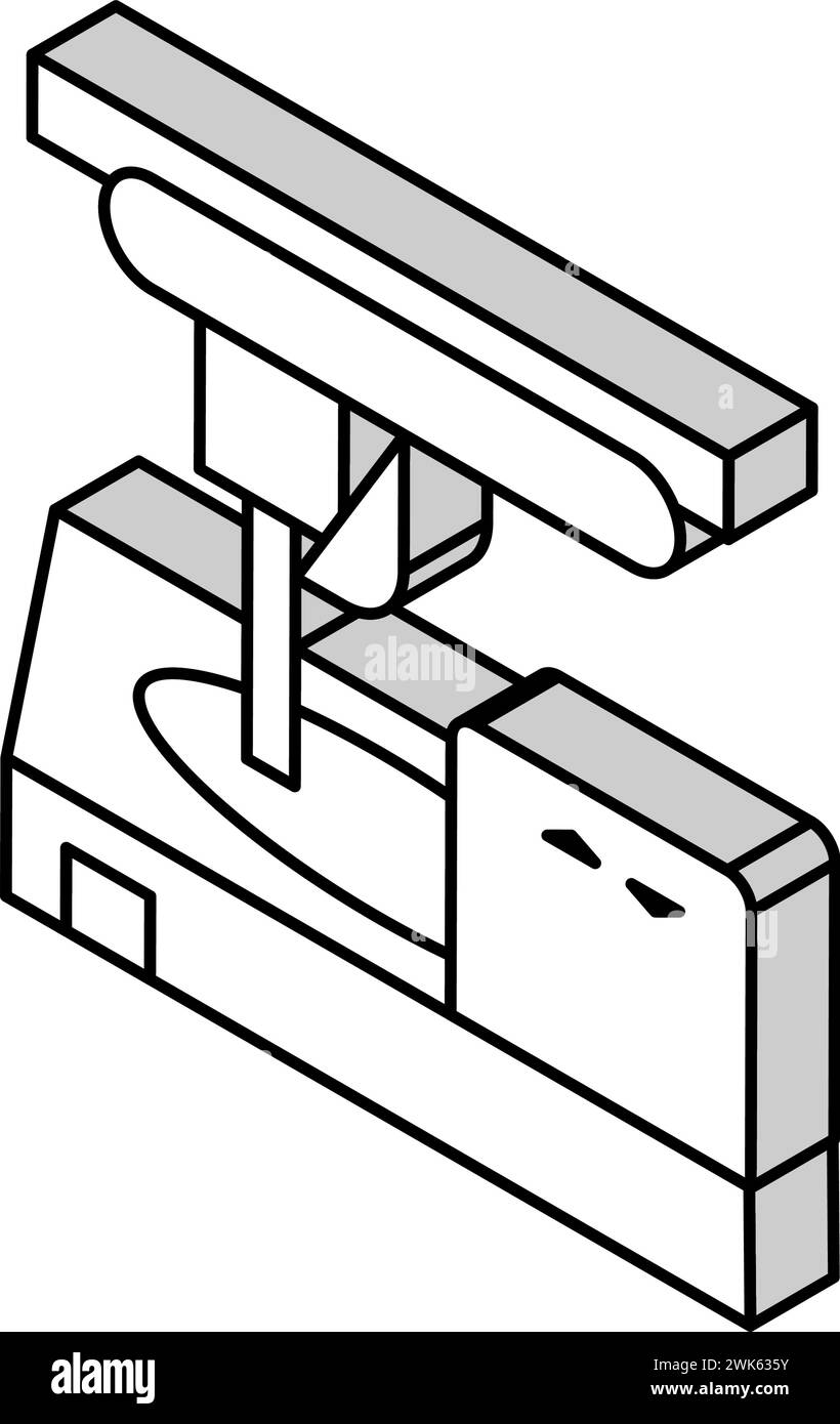 Manufacturing Factory Equipment Semiconductor Isometric Icon Vector Illustration Stock Vector