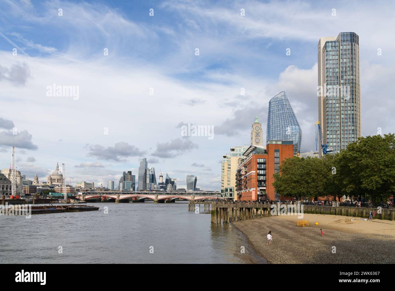 London, UK - July 28, 2023; Southbank Tower One Blackfriars and OXO ...