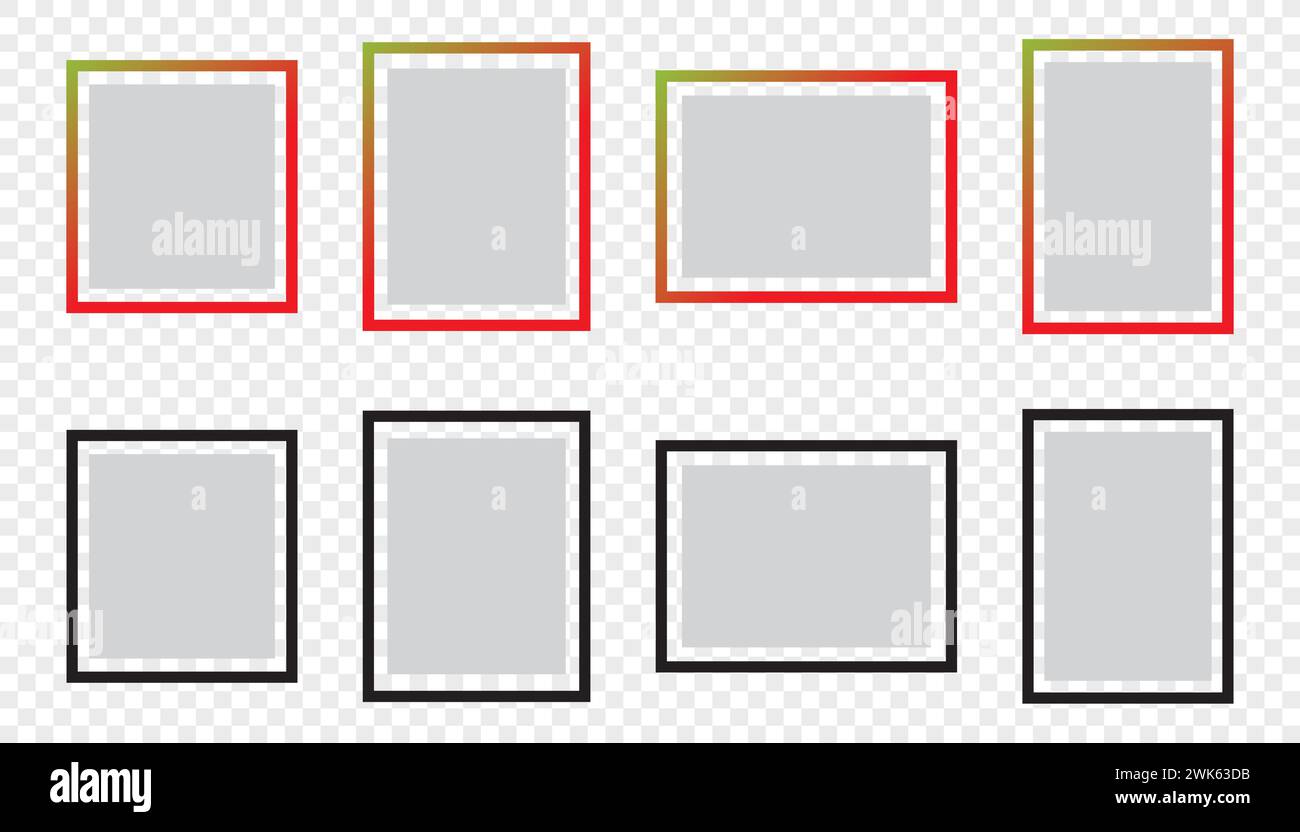 Photo frame, picture frame, poster frame vector on isolated transparent ...