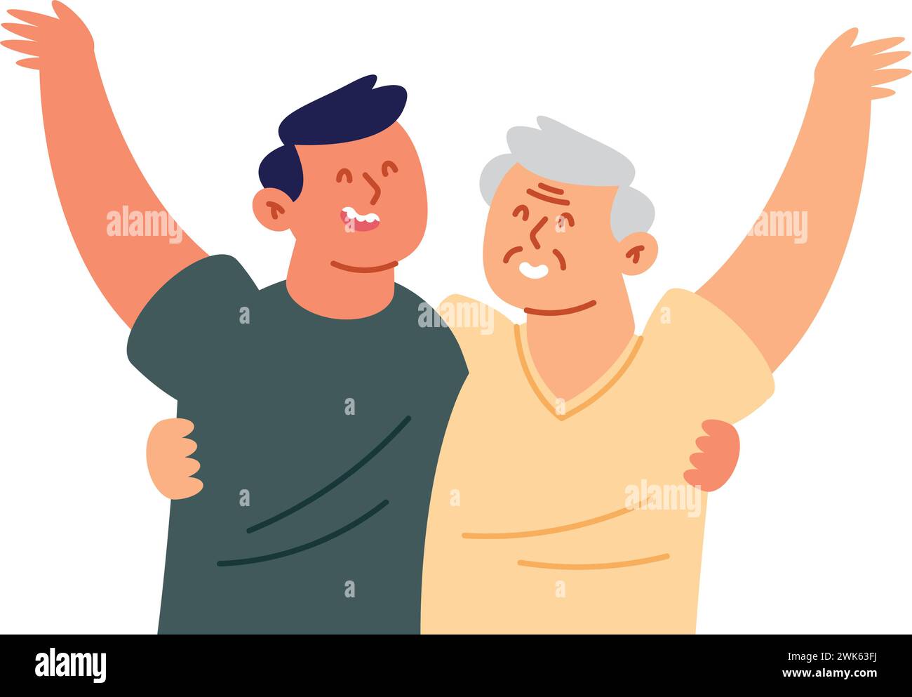 old father and son happy illustration Stock Vector Image & Art - Alamy
