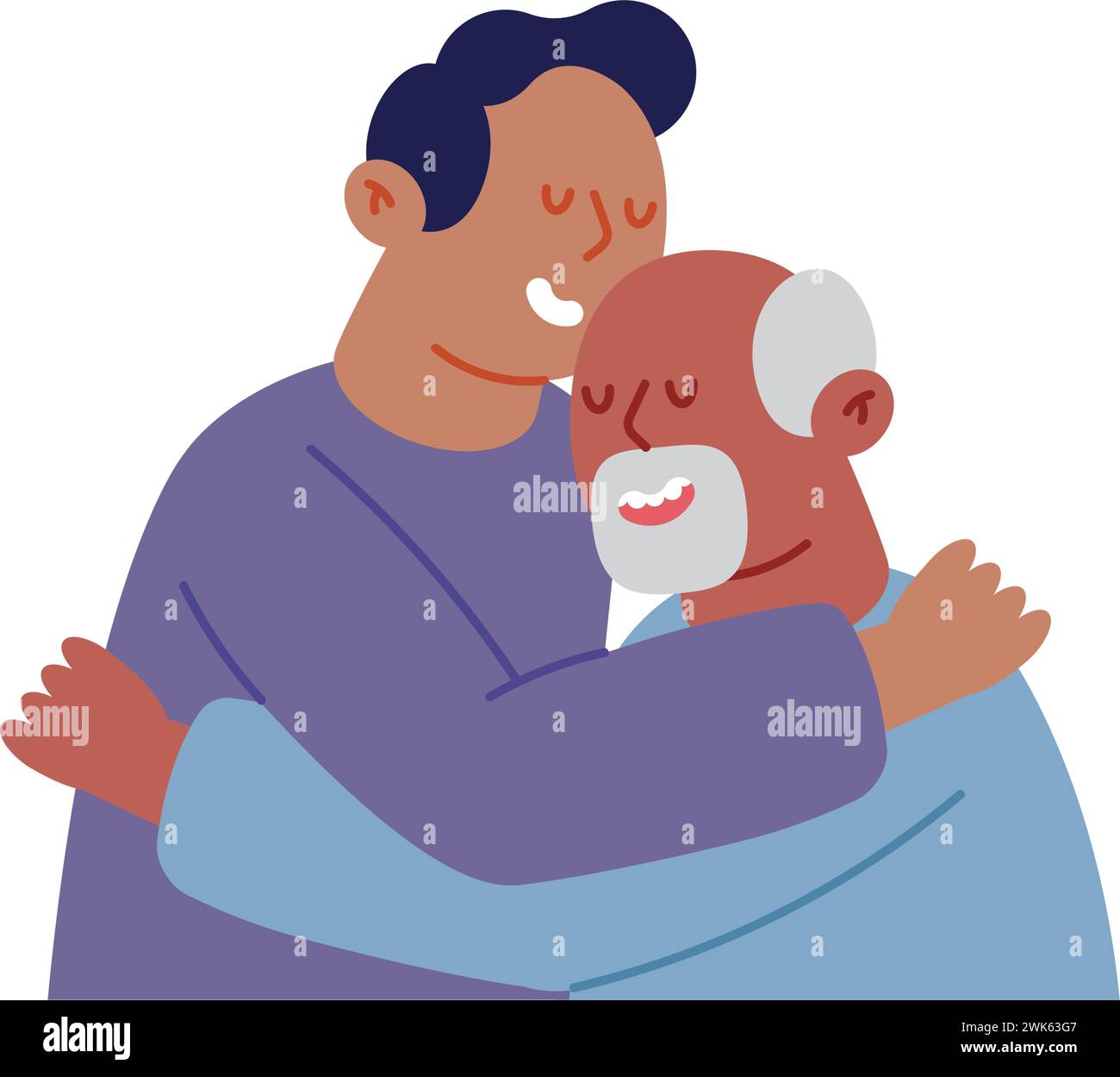 old father and son embracing illustration Stock Vector Image & Art - Alamy