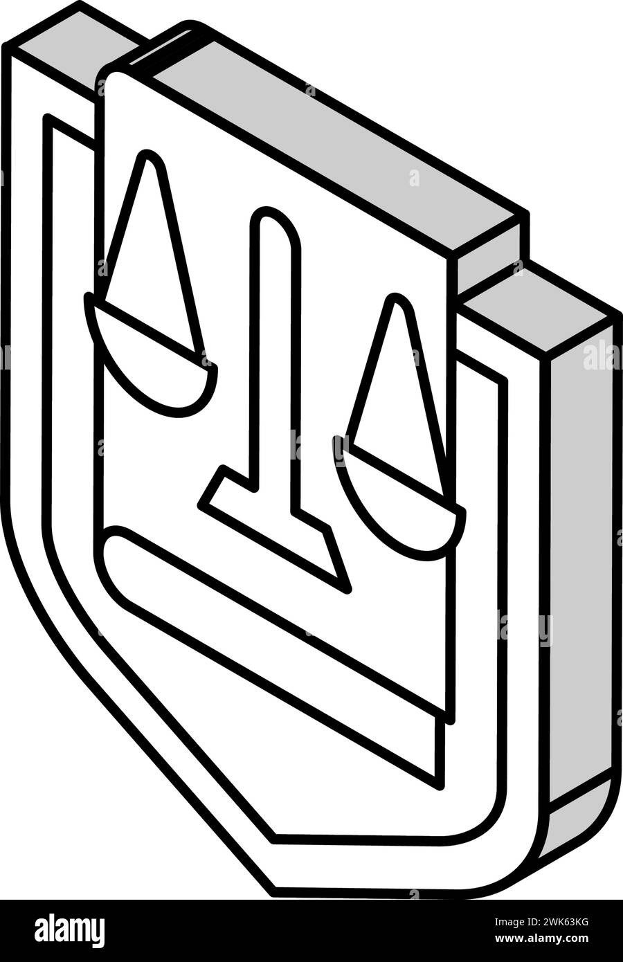 law symbol with scales isometric icon vector illustration Stock Vector ...