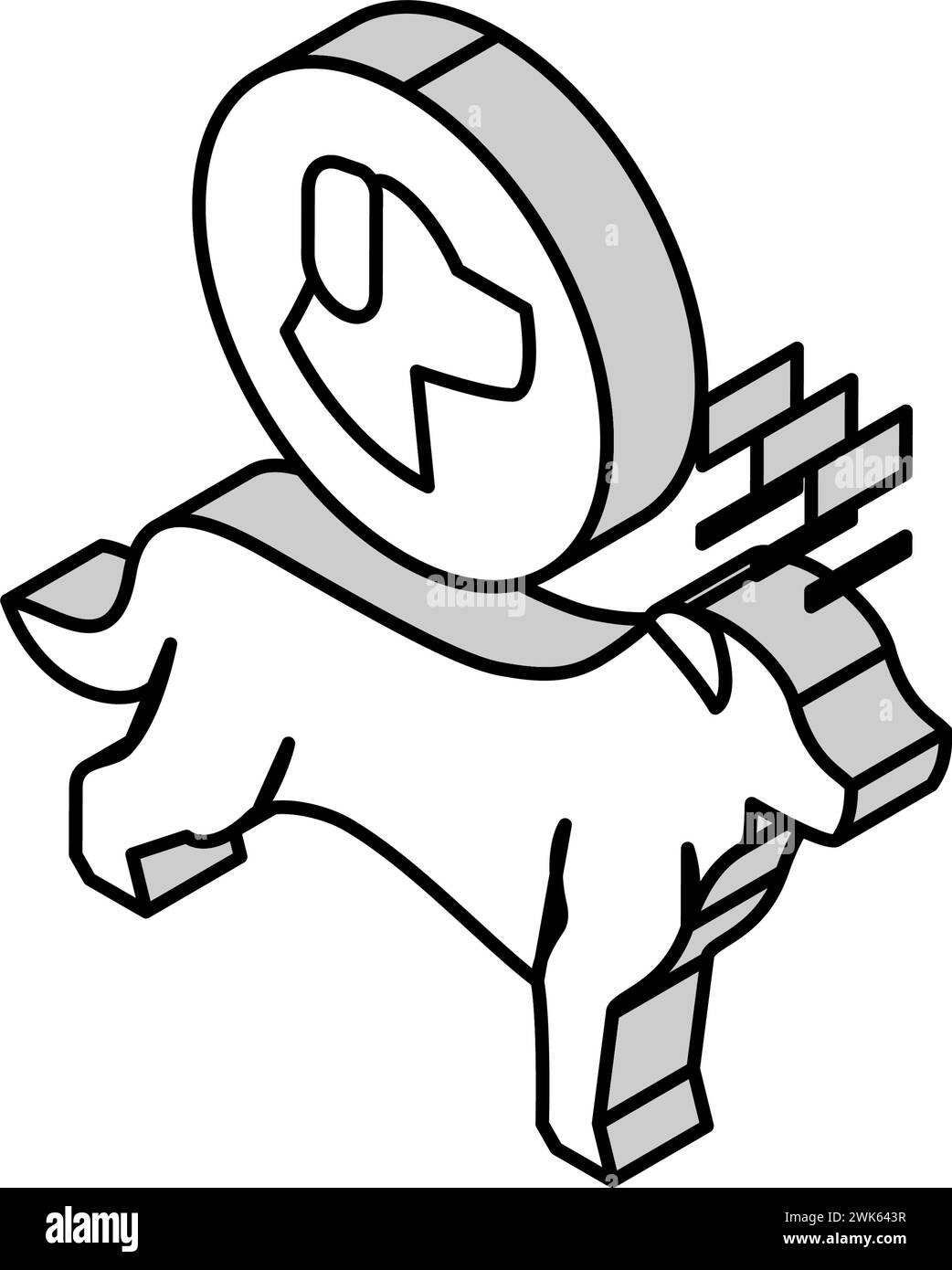 dog chasing animal isometric icon vector illustration Stock Vector ...