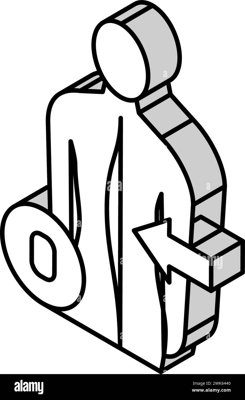 c-shaped scoliosis isometric icon vector illustration Stock Vector ...