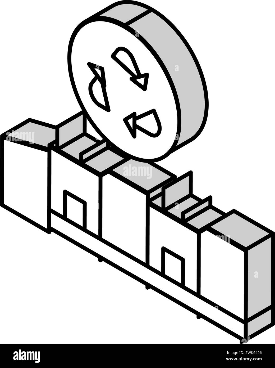 recycling textile machine isometric icon vector illustration Stock ...