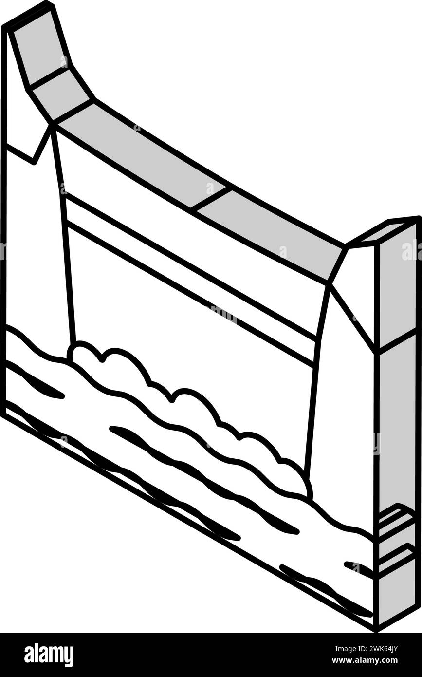 dam concrete isometric icon vector illustration Stock Vector Image ...