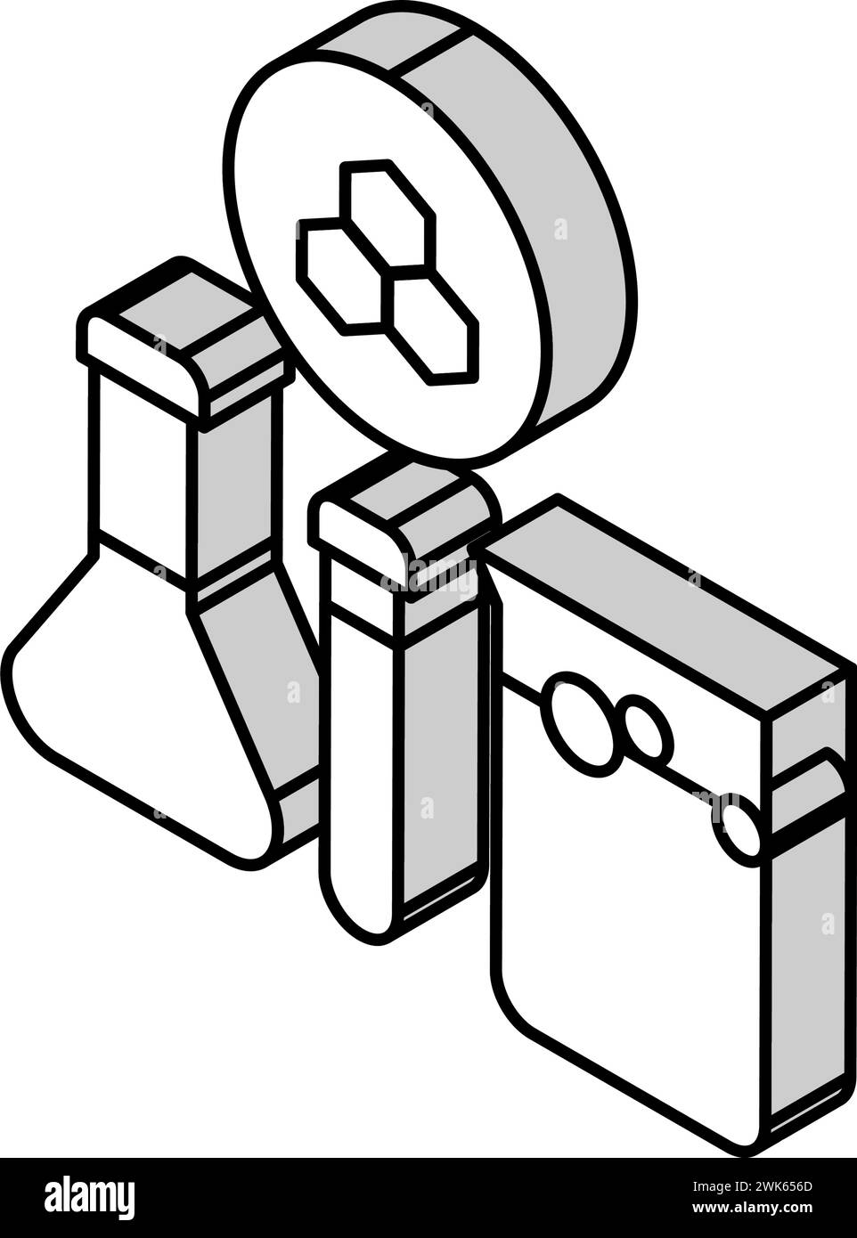 chemical substrate pharmaceutical production isometric icon vector ...