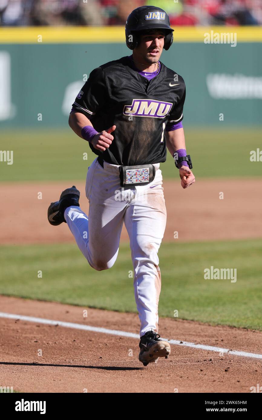 February 18, 2024: Mike Mancini #1 of James Madison comes down the ...