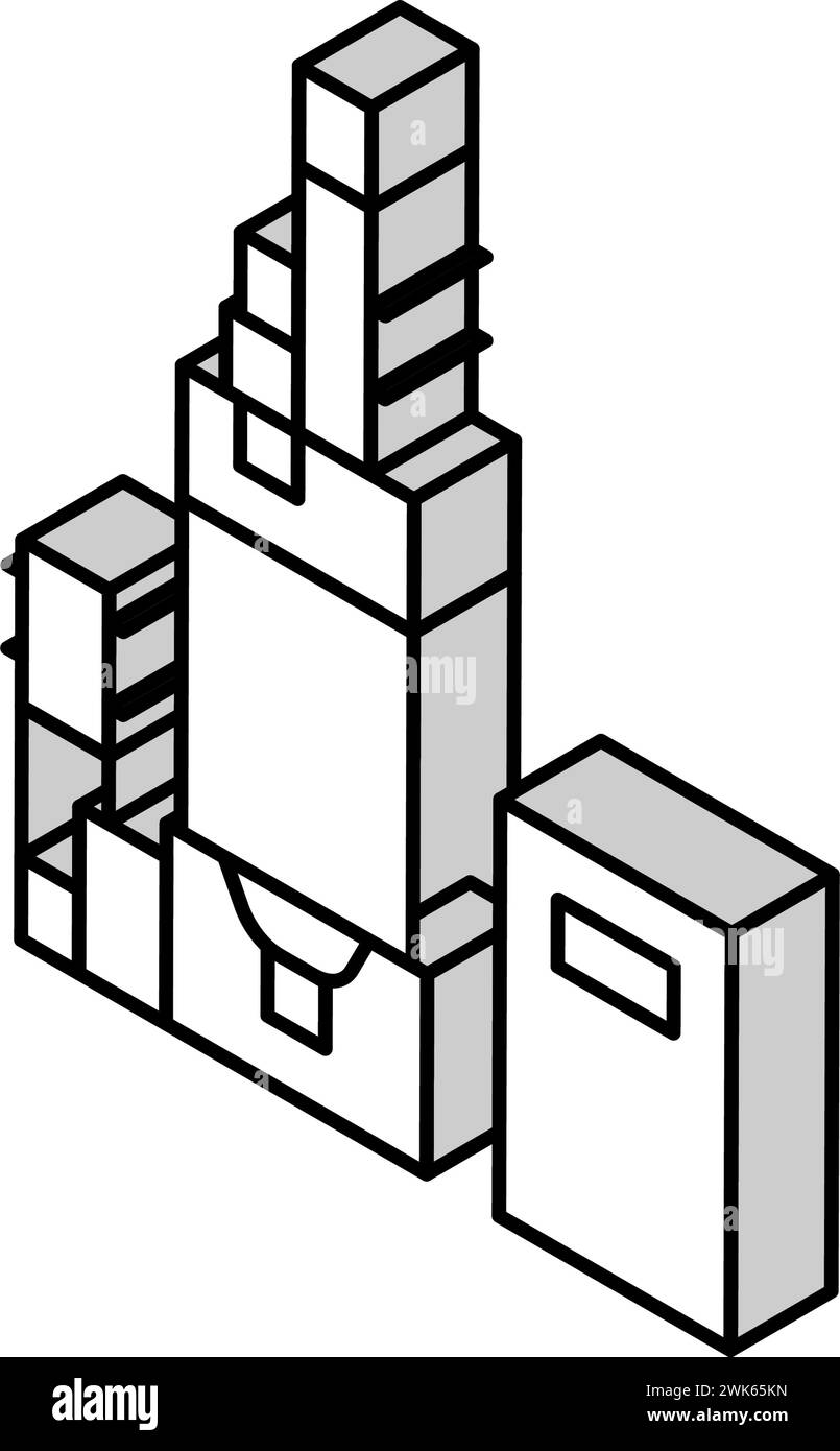 digital equipment semiconductor manufacturing isometric icon vector ...