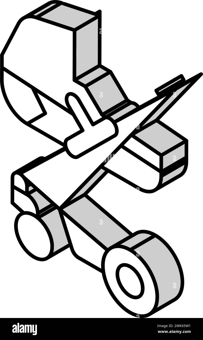 stroller carrycot baby isometric icon vector illustration Stock Vector Image & Art - Alamy