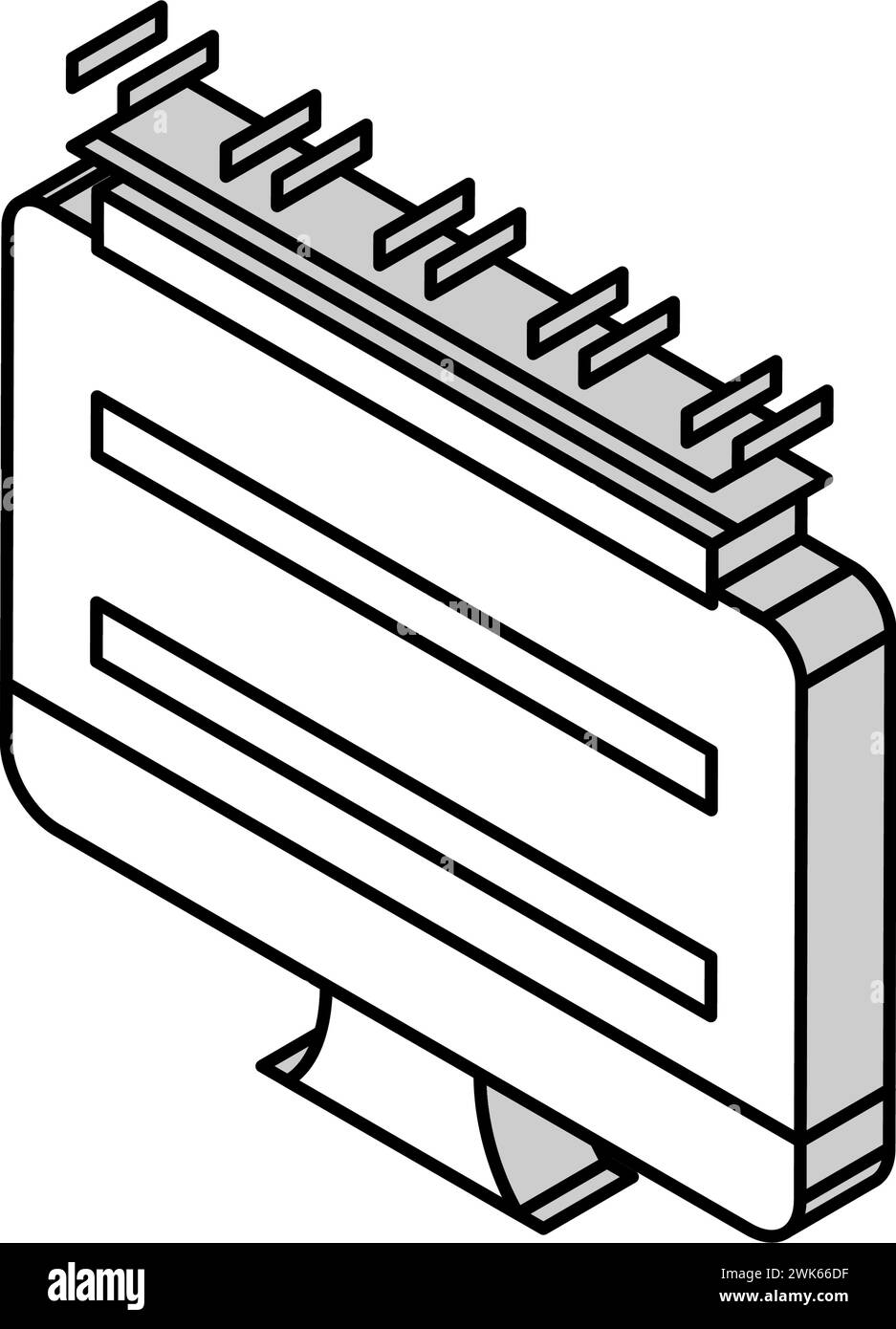 testing computer screen semiconductor manufacturing isometric icon ...