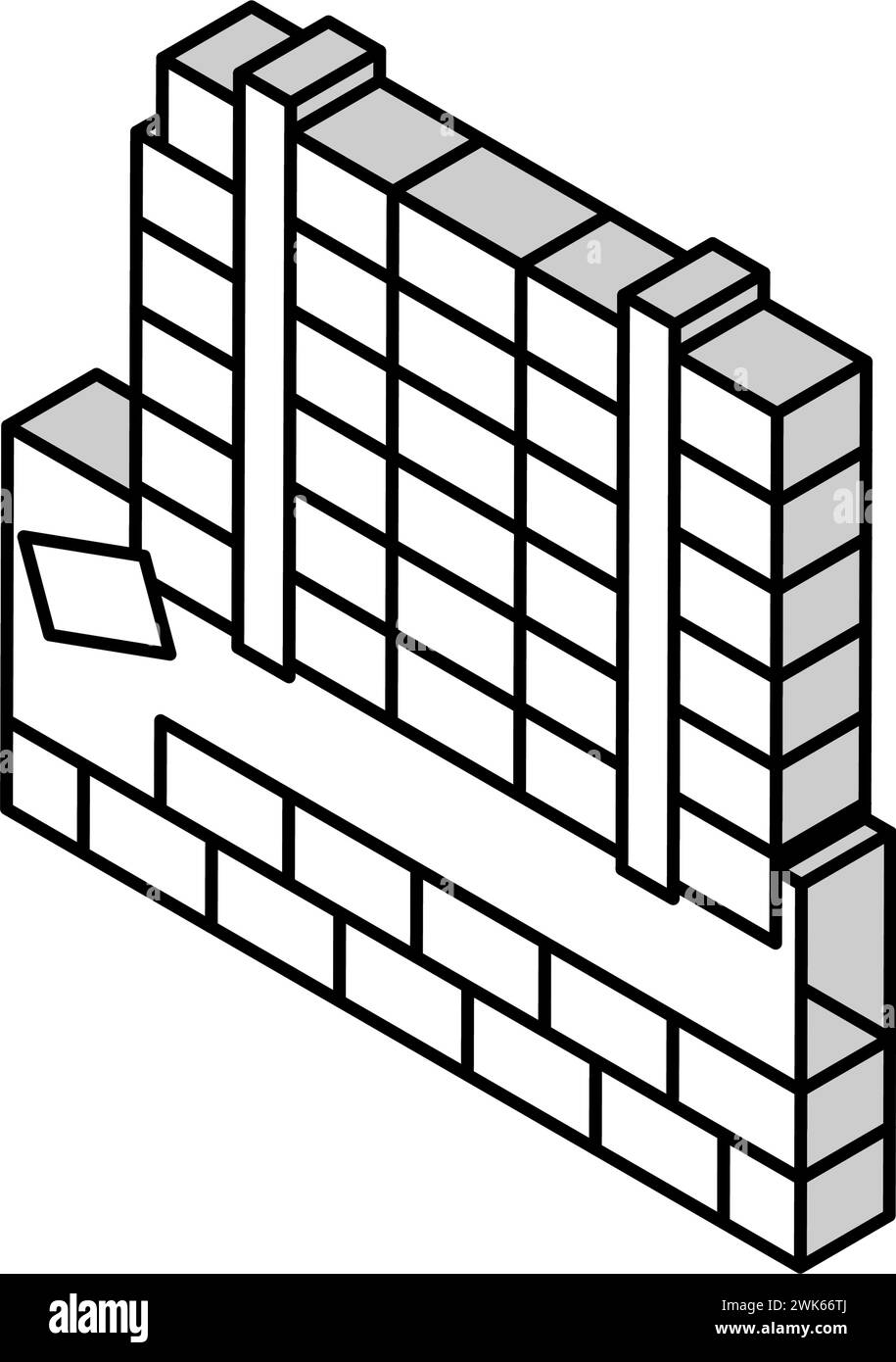 paving slabs concrete isometric icon vector illustration Stock Vector ...