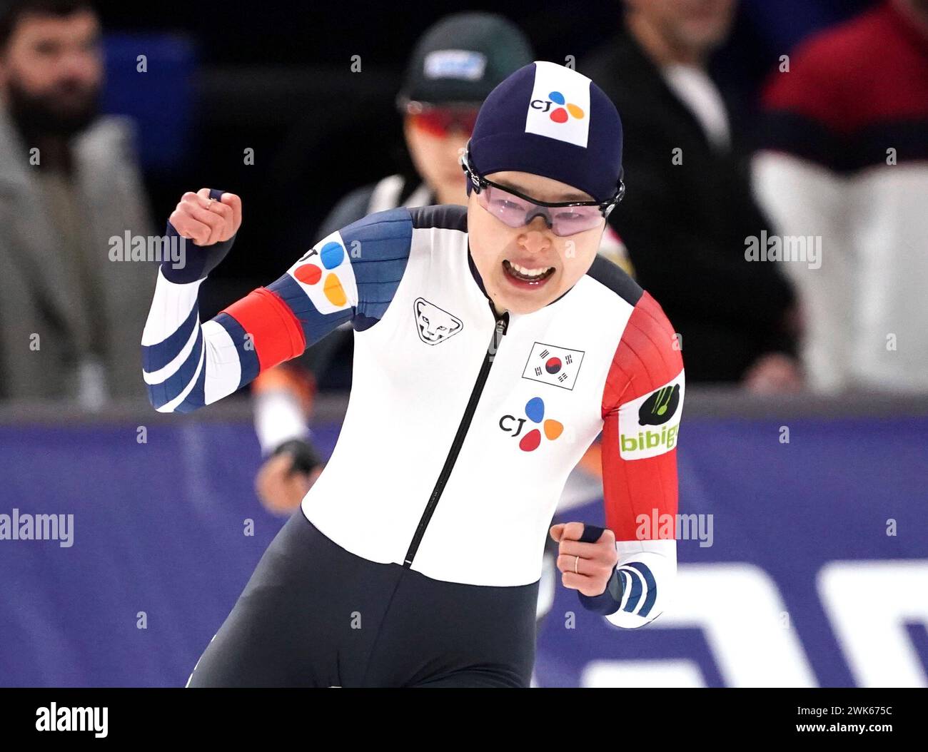 Min-Sum Kim (KOR) in action on 500m women during ISU Single Distance ...