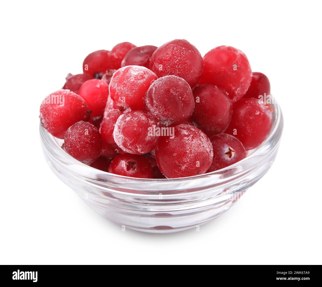 Frozen red cranberries in bowl isolated on white Stock Photo - Alamy