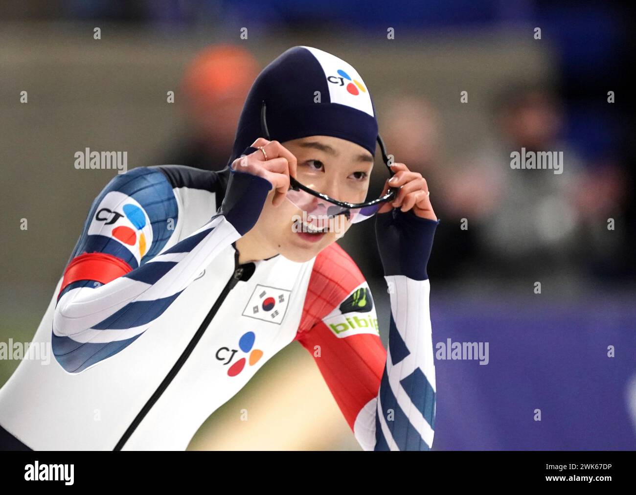 Min-Sum Kim (KOR) in action on 500m women during ISU Single Distance ...