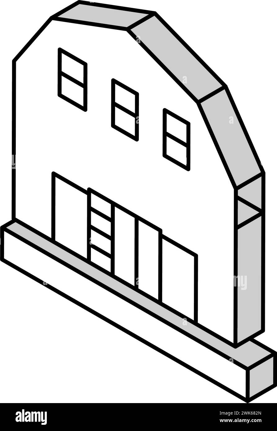 barndominium house isometric icon vector illustration Stock Vector ...