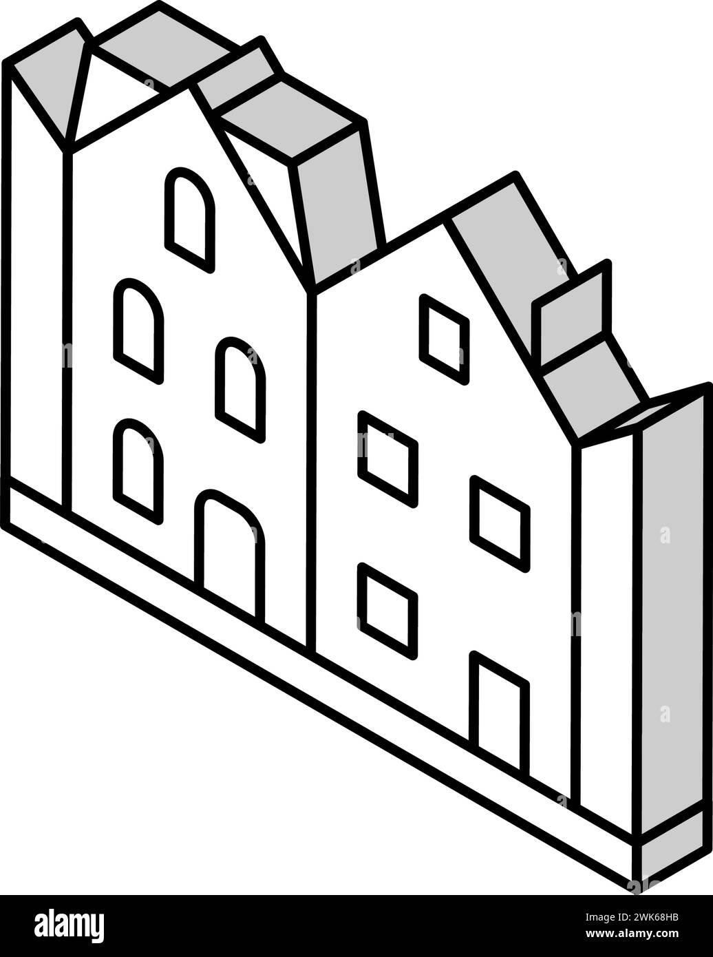 townhome house isometric icon vector illustration Stock Vector Image ...