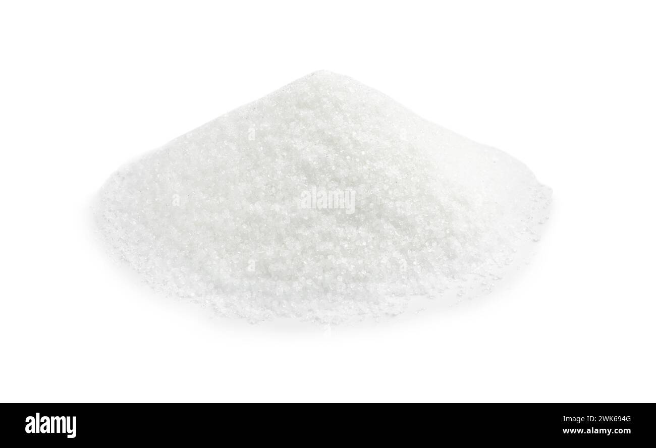 Pile of granulated sugar isolated on white Stock Photo - Alamy