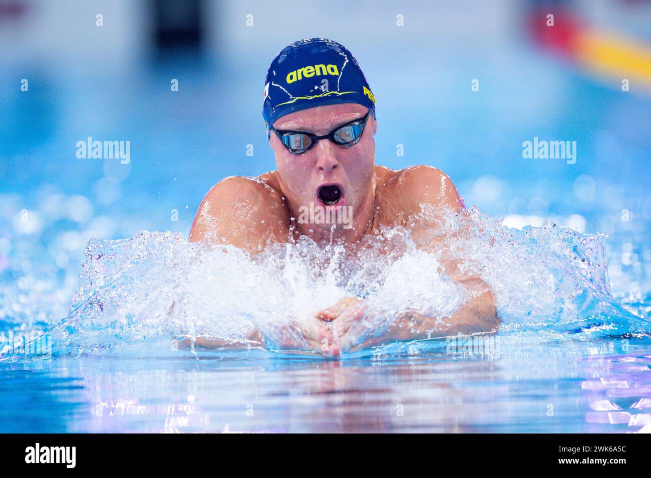 Erik Persson of, Sweden. , . competes in men's 200 meter breaststroke ...